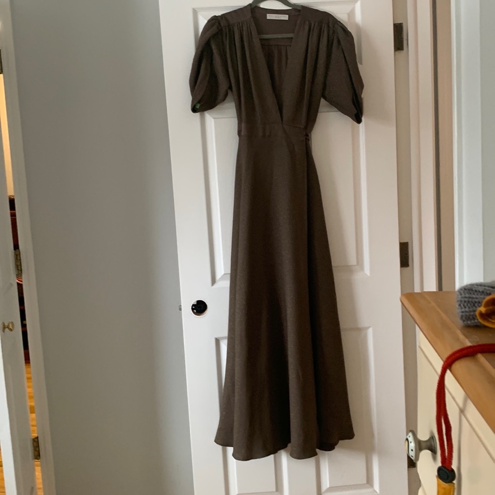 Stella Mccartney Gown, Bronze Metallic Color With Tie… - Gem